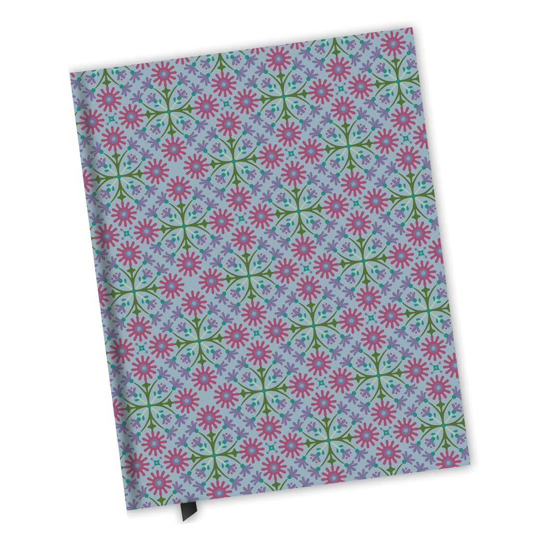 Blank Lined Journal - Azulejos Pattern. Blank Notebook. Flower Pattern ...