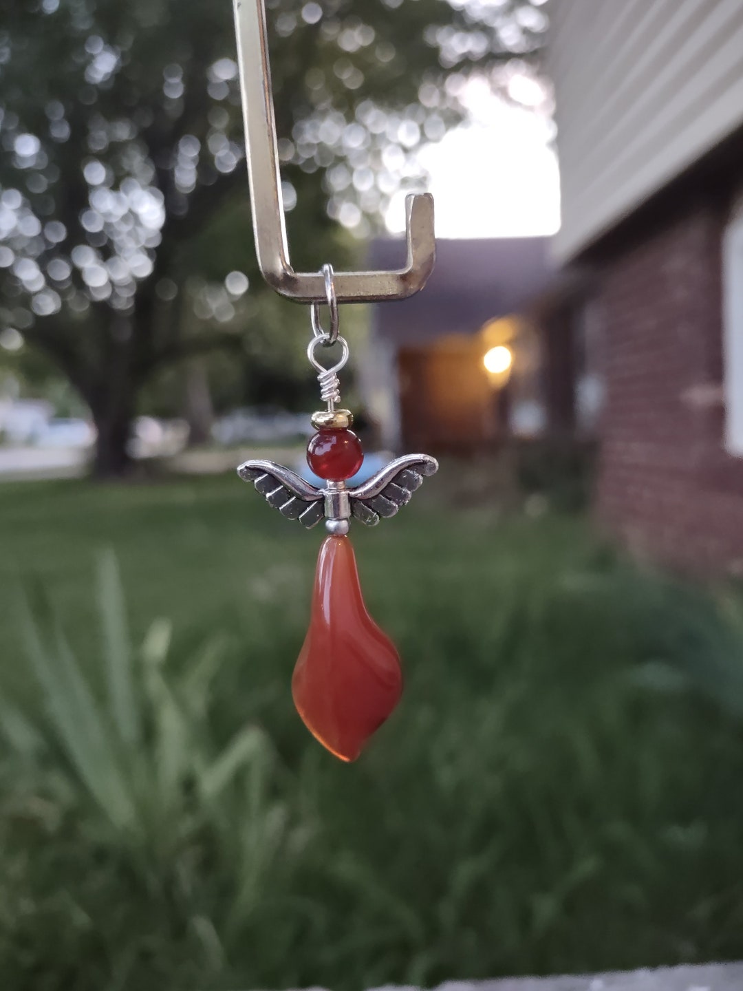 Gemstone Bead Angel Charm Pendant Angel Charm Ornament Angel Mirror ...