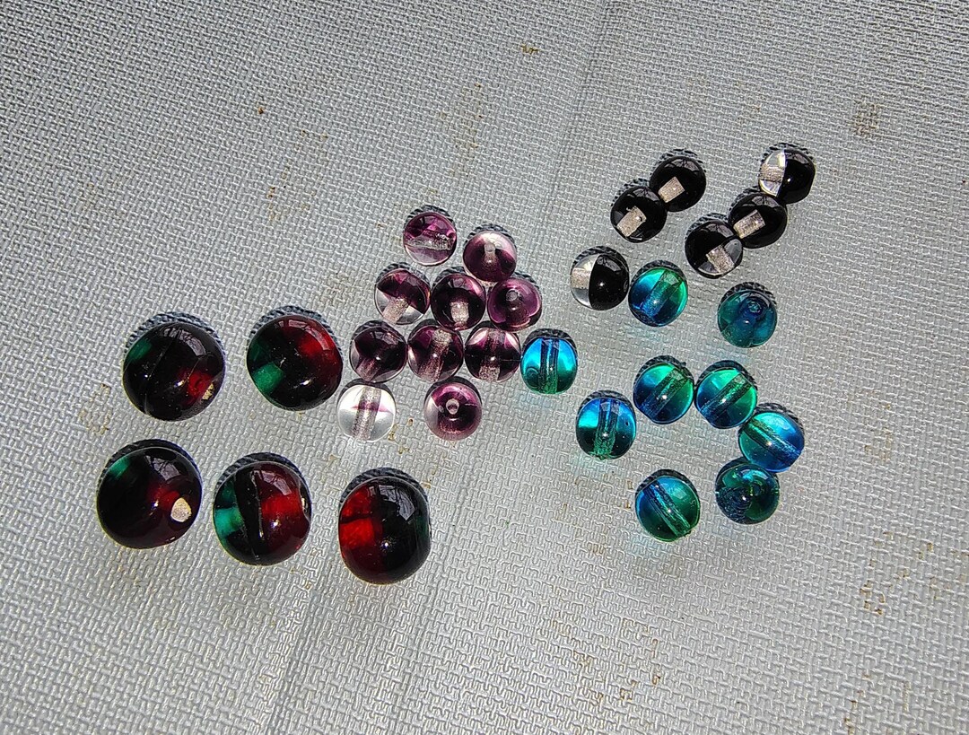 Czech Round Glass Druk Two-tone Bead 6mm 10mm Dimpled Bead Jewelry Bead ...