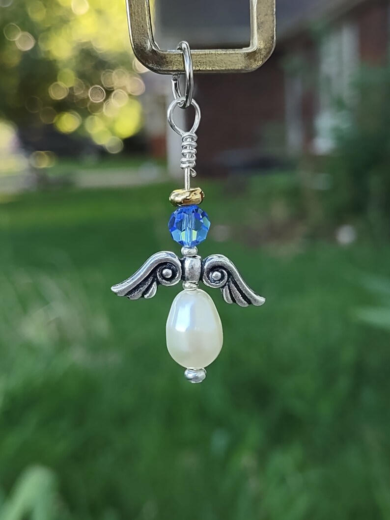 Swarovski Pearl Angel Charm Pearl Angel Pendant Angel Suncatcher Angel ...