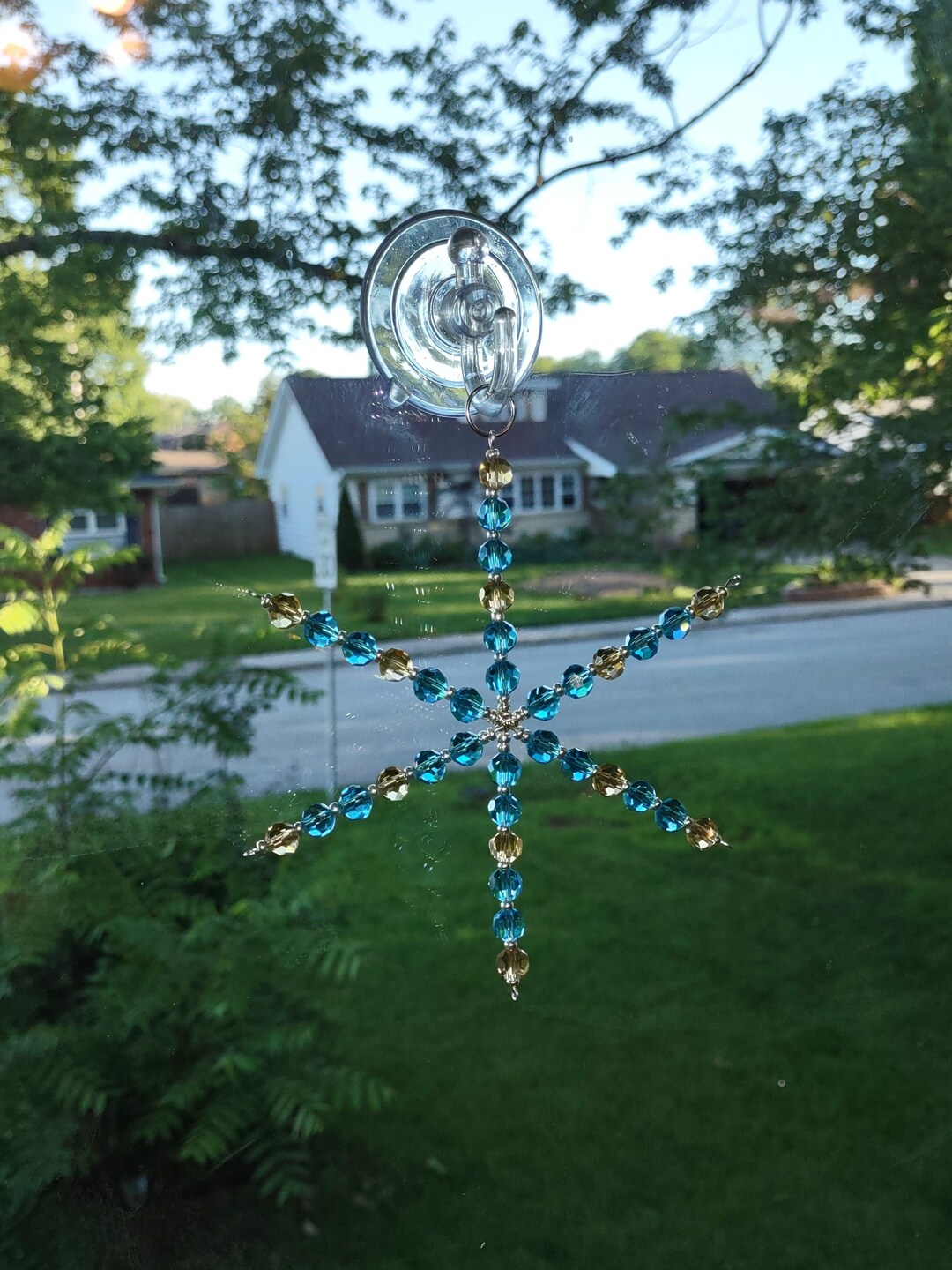 Czech Crystal Ornament Faceted Glass Suncatcher Crystal Bead Christmas ...