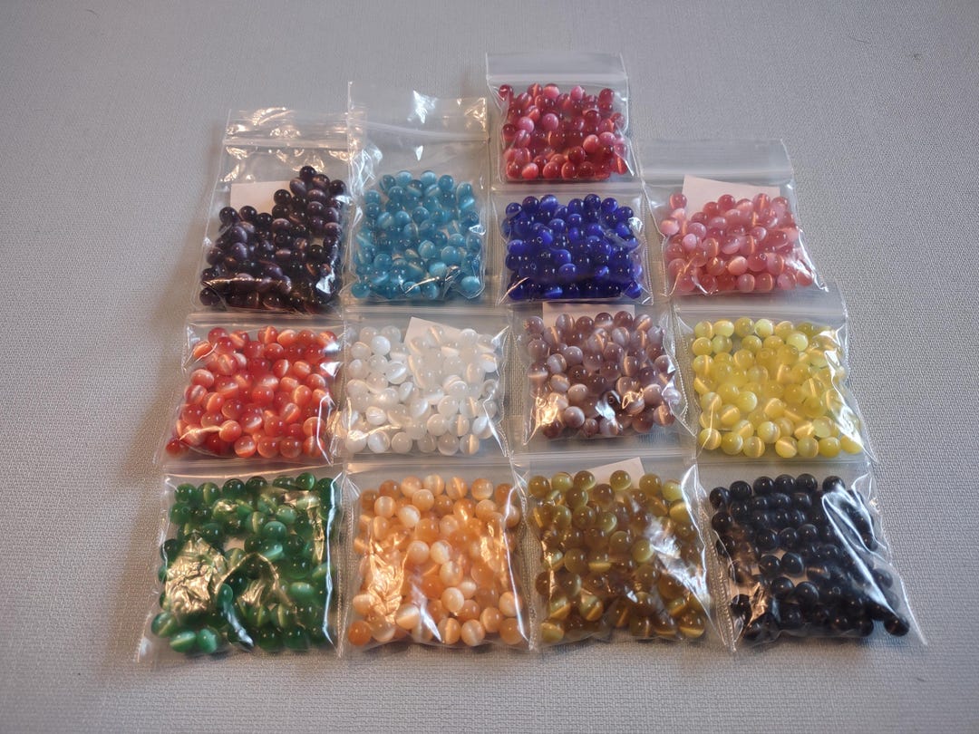 Cat's Eye Bead Glass Fiber Optic Bead 4mm 6mm 8mm Round Bead Jewelry ...