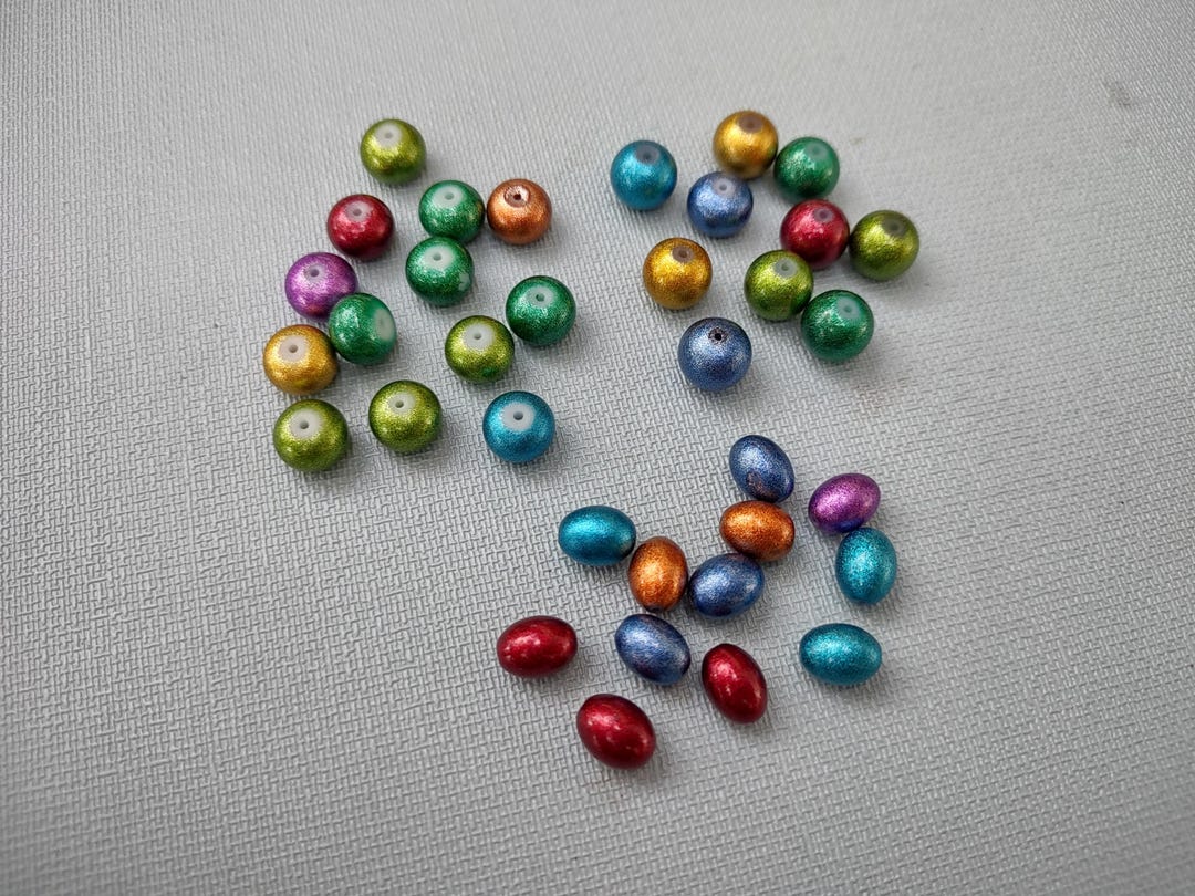 Glass Metallic Beads Multi-color Beads Assorted Jewelry Making Bead ...