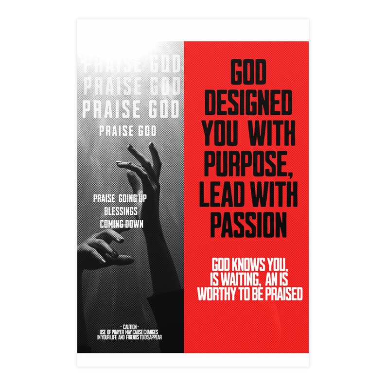 Praise God Posters Vertical and Horizontal Poster Eli3 Original - Etsy