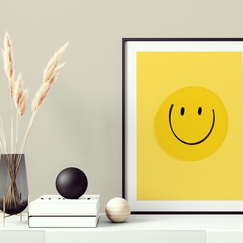 Smiley Print Gallery Wall Art Modern Wall Decor - Etsy