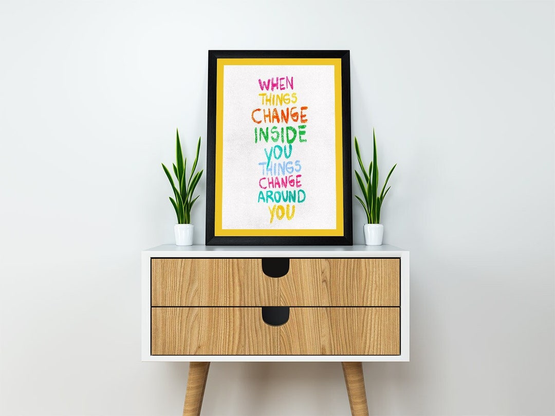 Oil Pastel Positive Quote Poster Wall Art - Modern Wall Decor ...