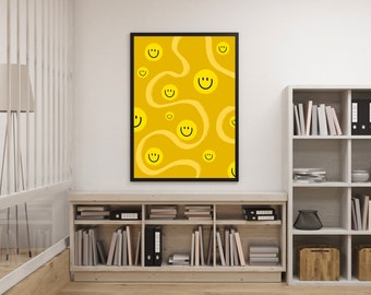 Smiley Print Gallery Wall Art Modern Wall Decor | Etsy