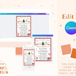 Editable Elf Adoption Certificate, Printable Adopt an Elf Christmas ...