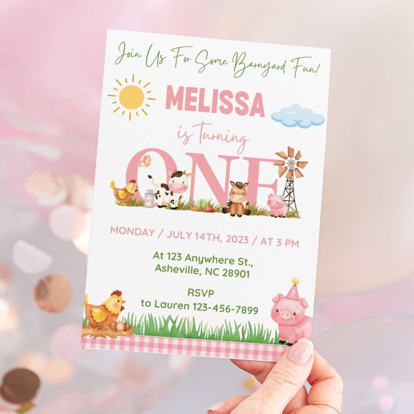 Farm First Birthday Invitation - Etsy