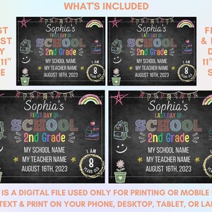 Printable First and Last Day of School Sign, Editable Back to School ...