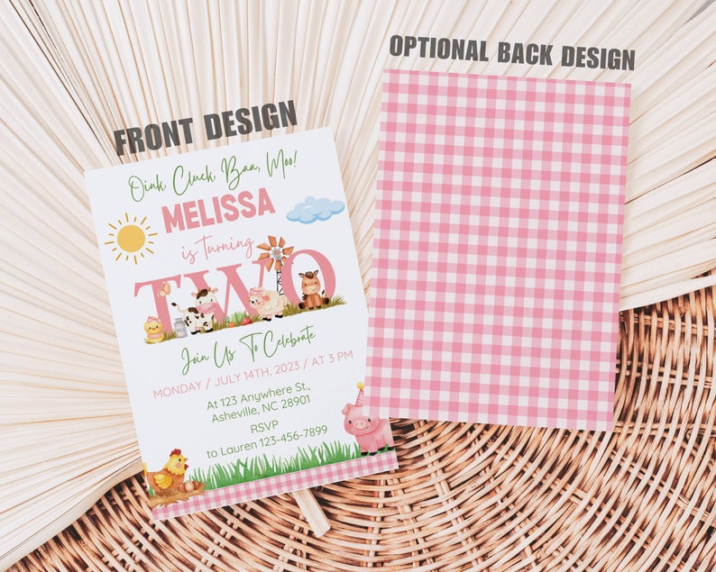 Editable Farm Birthday Invitation, Girl Barnyard Theme Pink Party, Barn ...