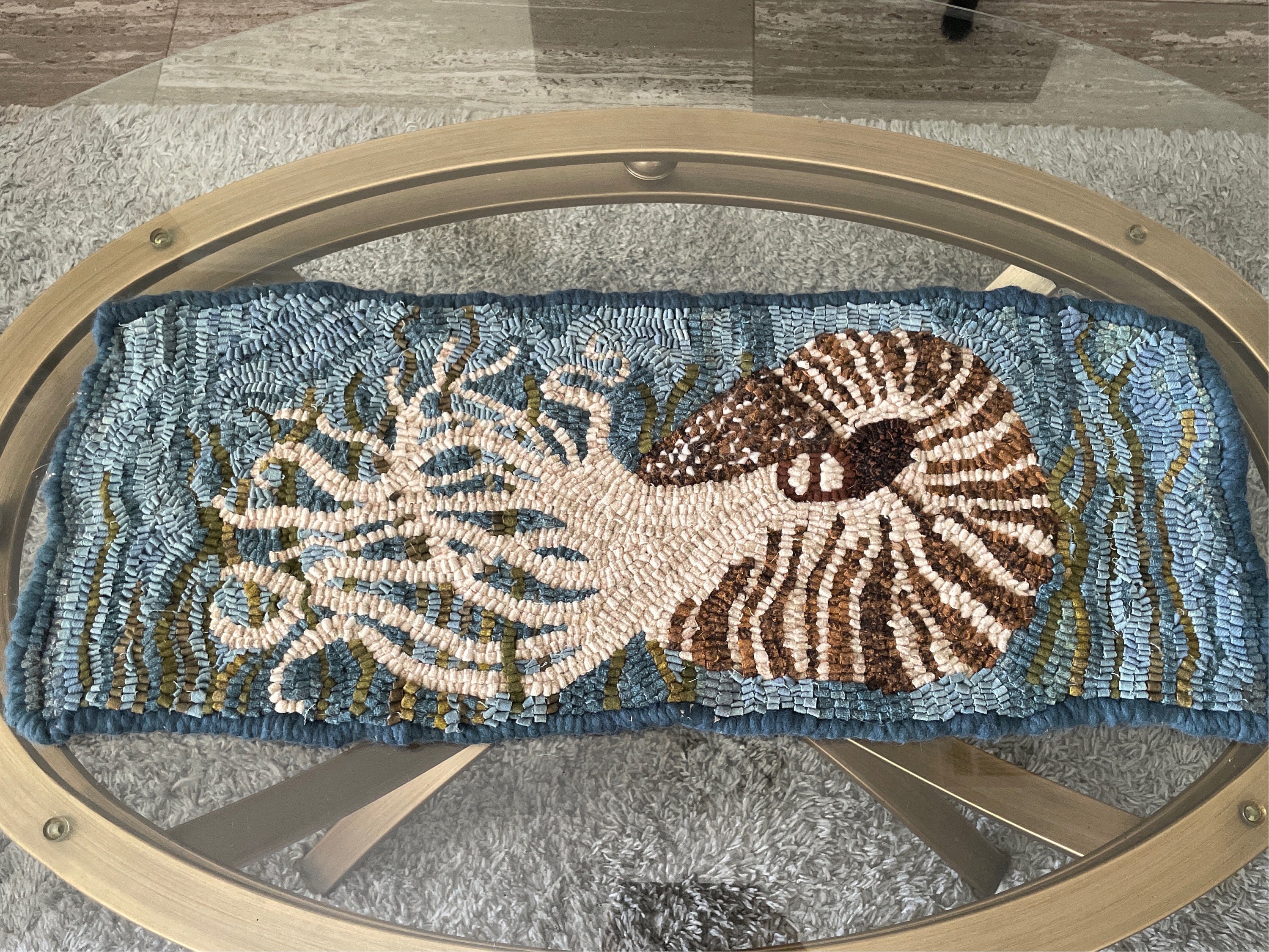 Hand Hooked Wool Rug “the Nautilus” - Etsy