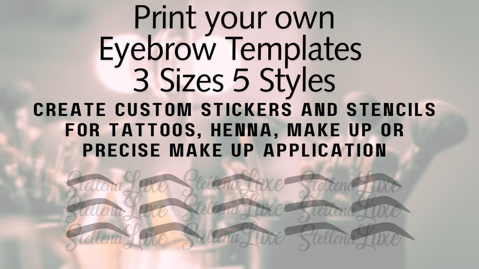 Eyebrow Template Printable and or CRICUT Compatible Great for Tattoos ...