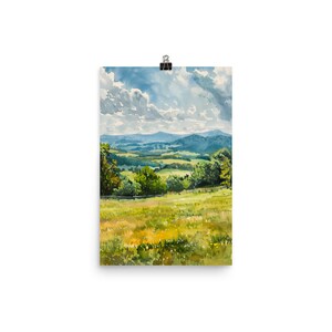 Virginia Painting Valley Watercolor Landscape Print National Park Art ...