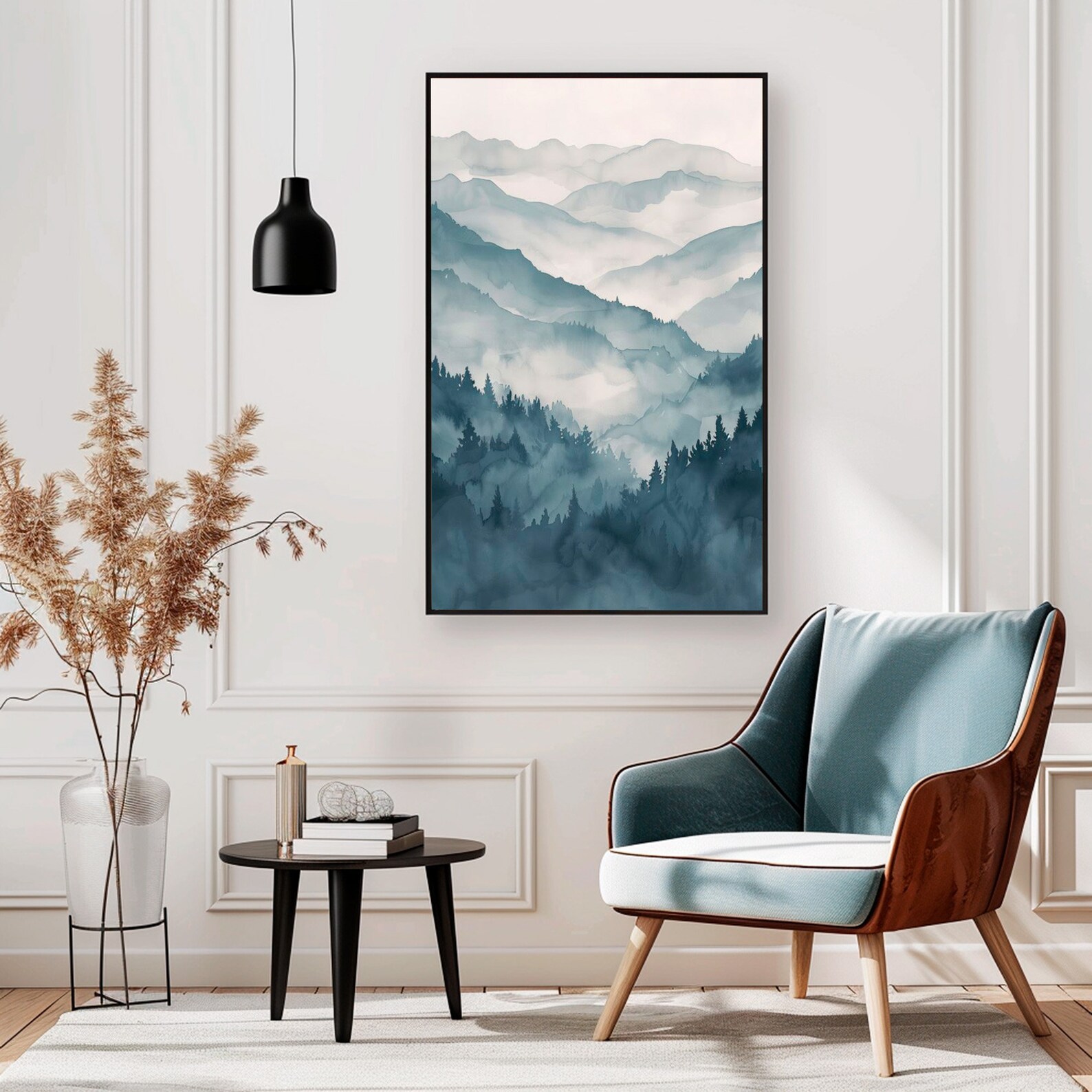 Blue Mountains Painting Watercolor Print Ridge Mountains Art Smoky ...