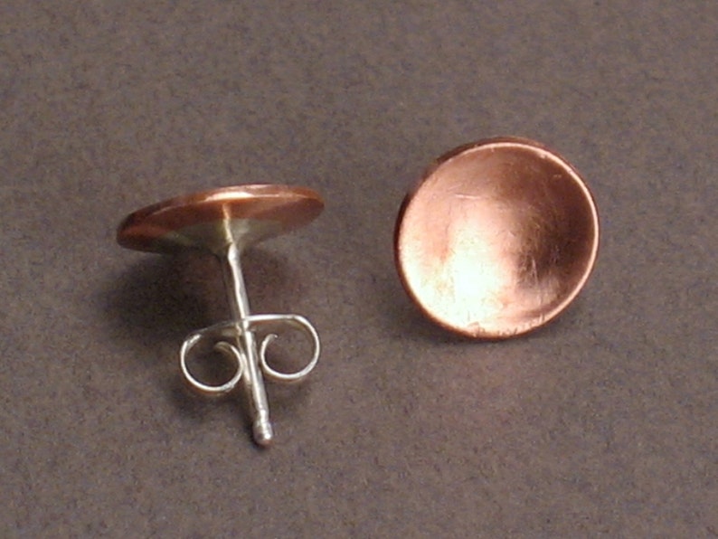 Copper Stud Earrings for Men and Women Cypria 10 Mm Copper - Etsy
