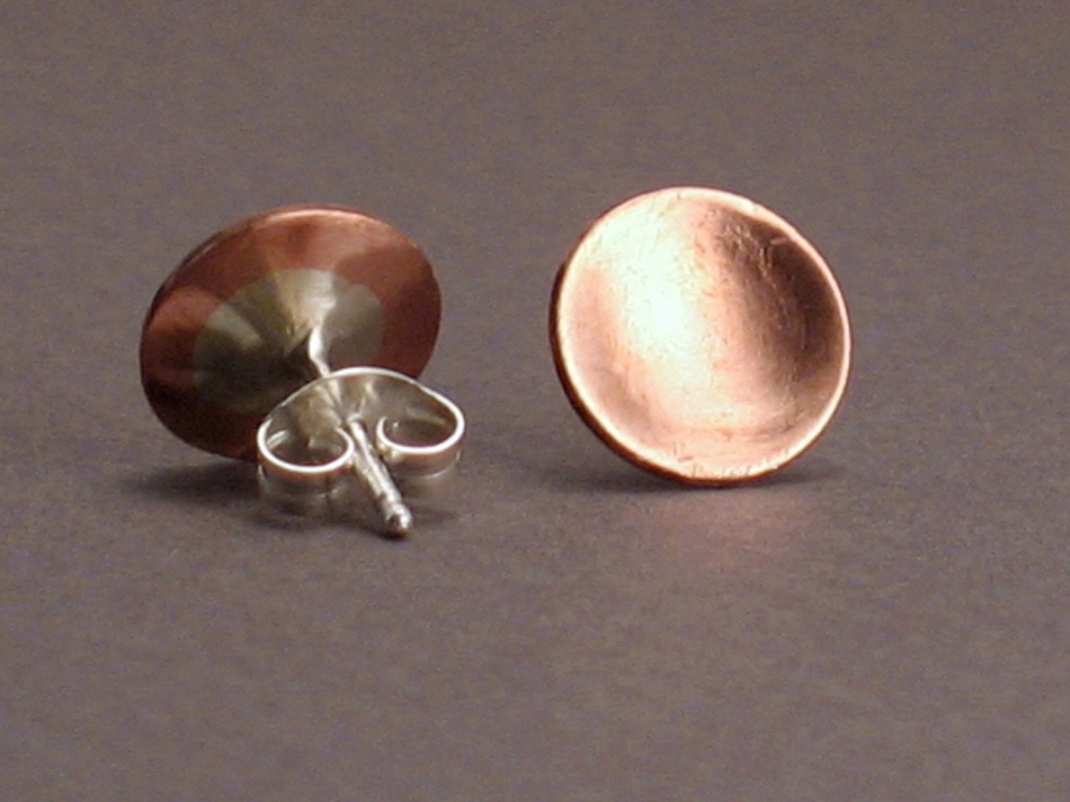Copper Stud Earrings for Men and Women Cypria 10 Mm Copper - Etsy