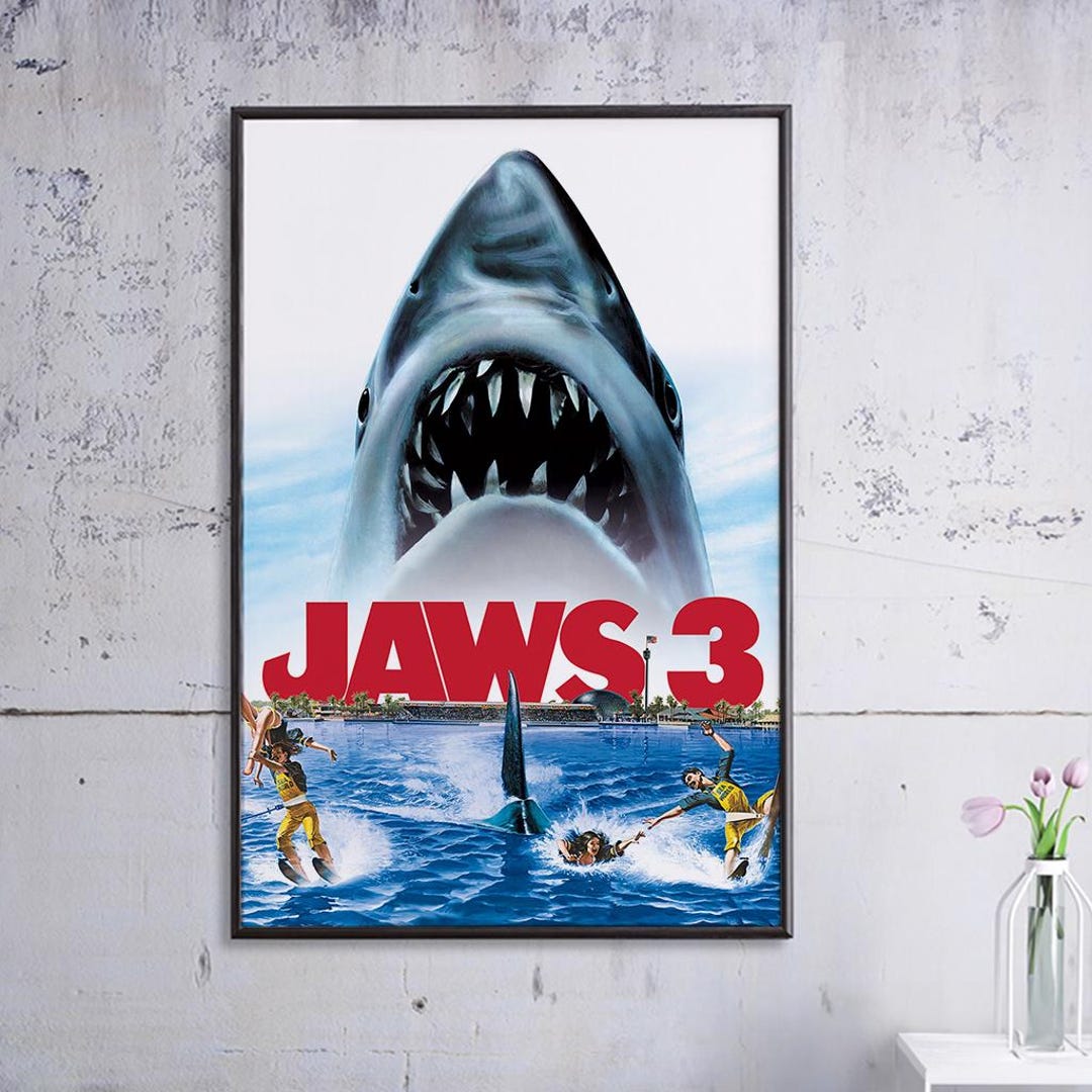 Jaws 3 Movie Poster,high Quality Canvas Printing, Wall Art, Home ...