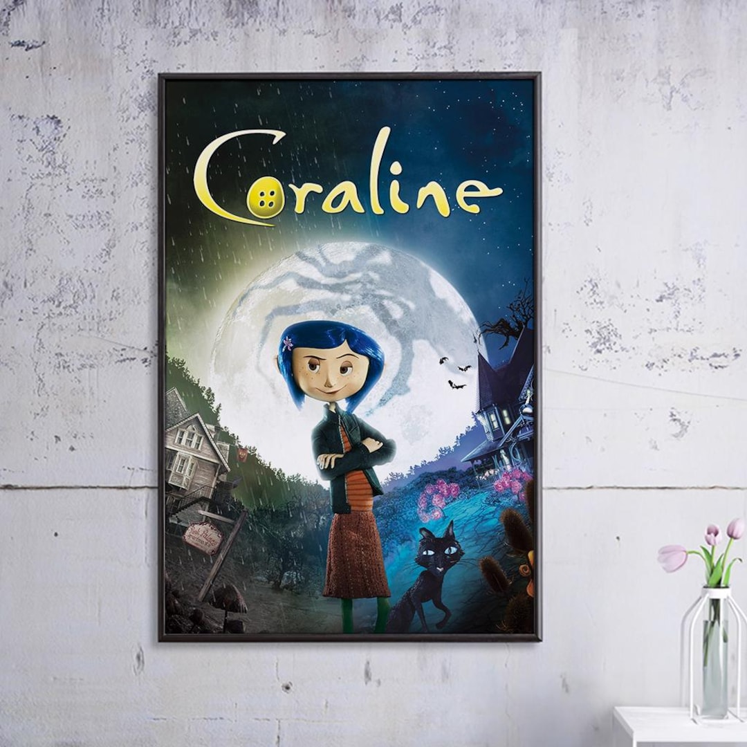 Coraline Movie Poster, High Quality Canvas Printing, Wall Art, Home ...