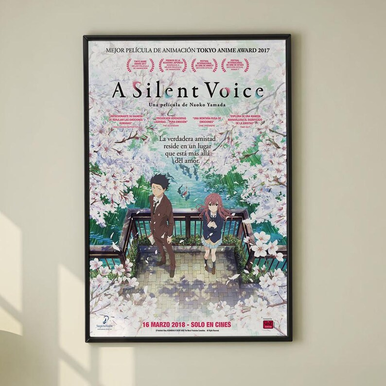 A Silent Voice Movie Poster, High Quality Canvas Print, Minimalist ...