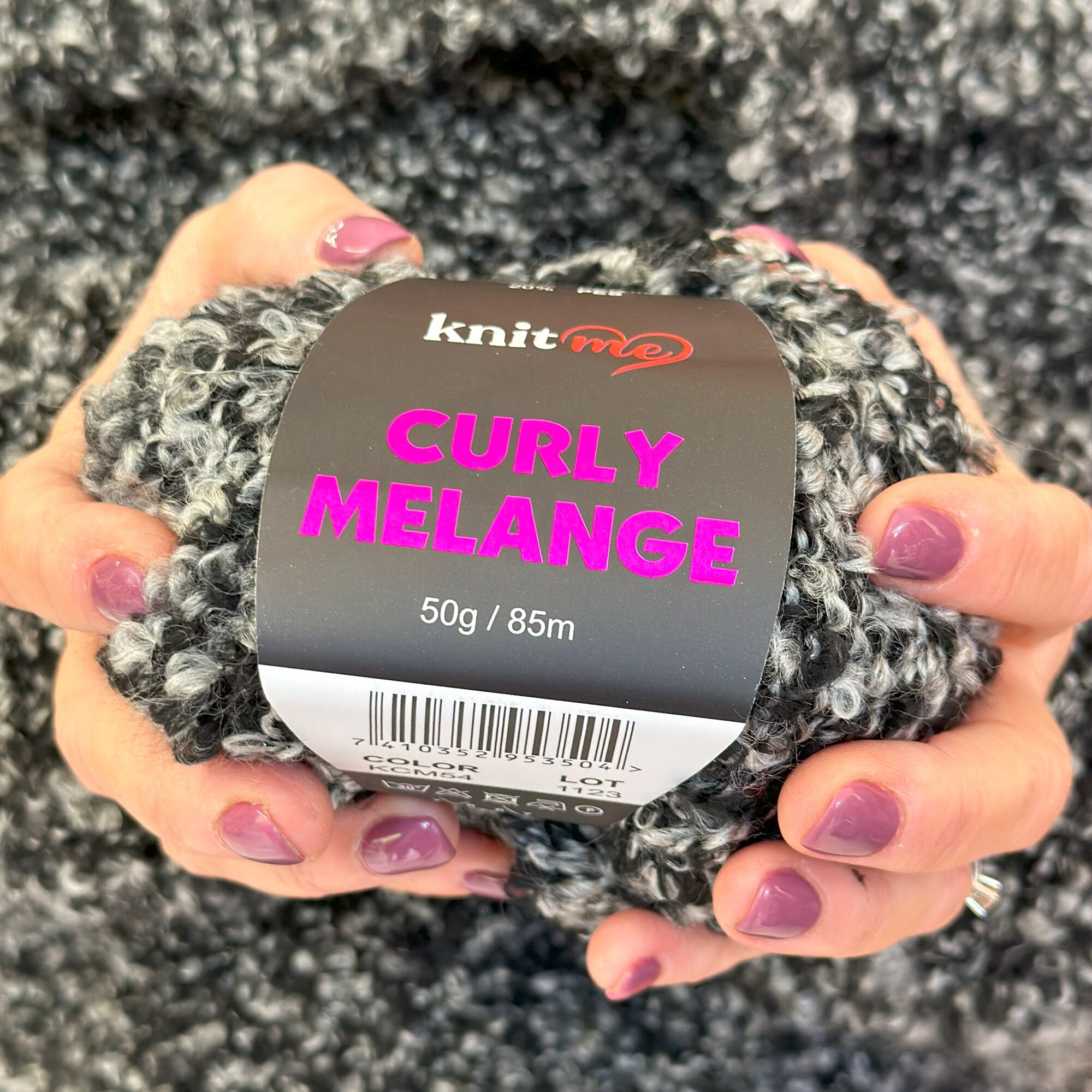 Knitme Curly Melange, Boucle Yarn, Knitting Wool, 50 Gr Yarn, Fluffy ...