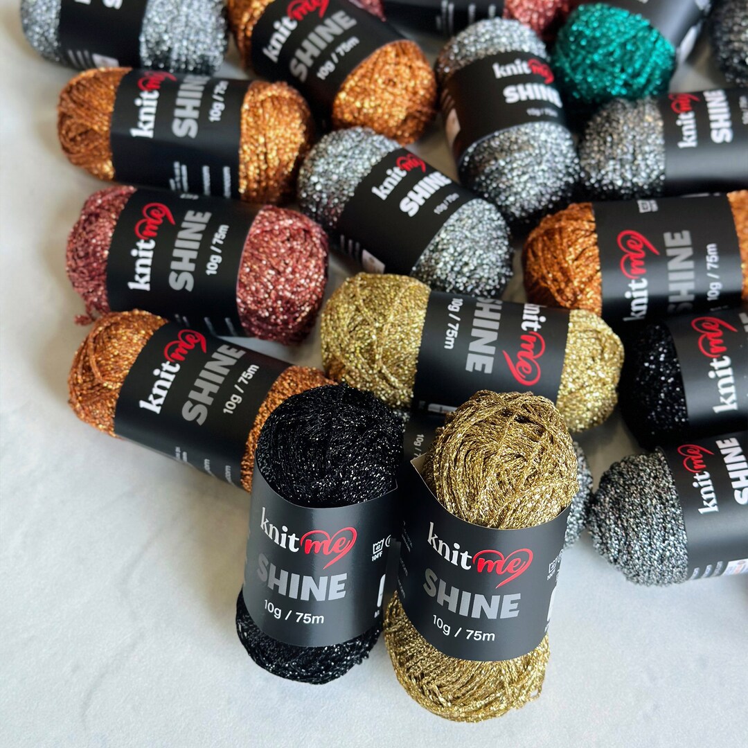 Knitme Shine Yarn, Sparkle Yarn, Metallic Yarn, Glitter Yarn ...