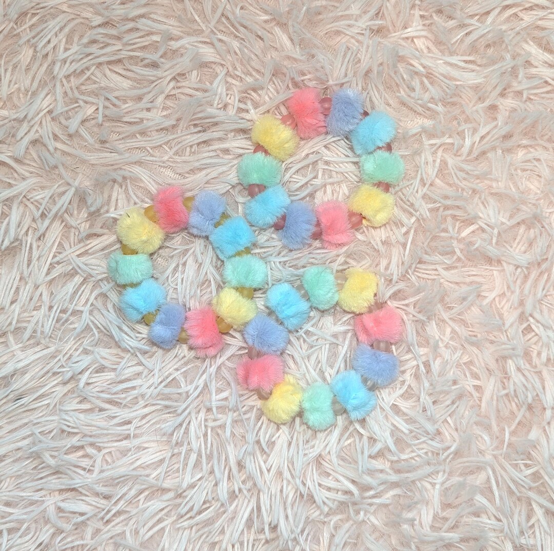 Kawaii Pastel Rainbow Fluffy Magical Girl Stretchy Beaded Bracelet - Etsy
