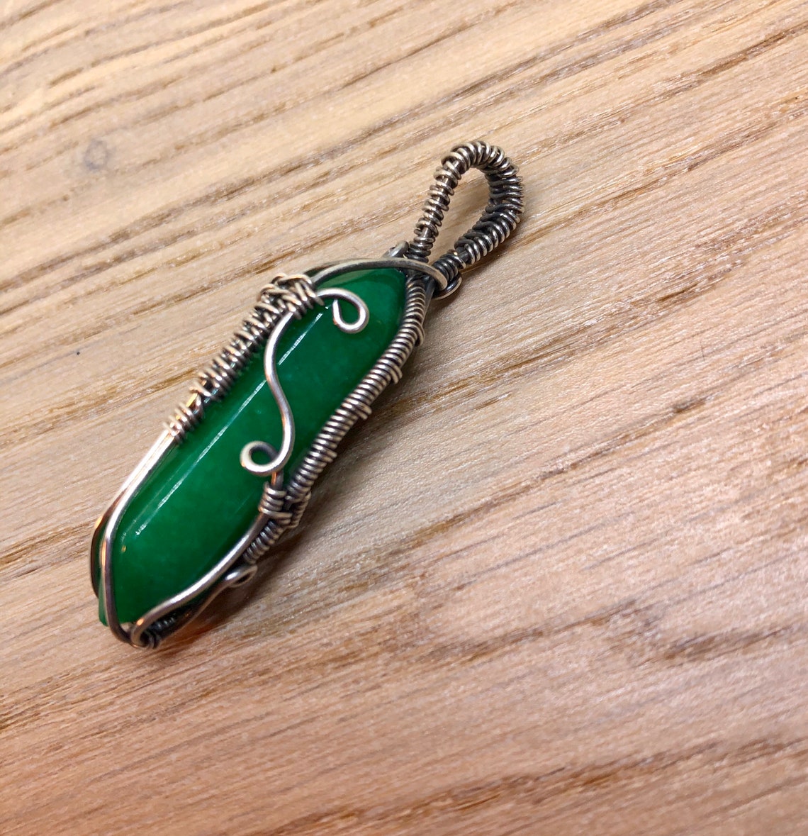 Amulet Green Quartz Point & Silver Wire Wrapped Pendant - Etsy
