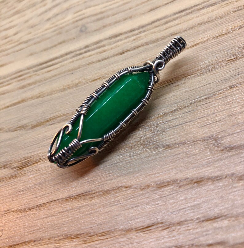 Amulet Green Quartz Point & Silver Wire Wrapped Pendant - Etsy