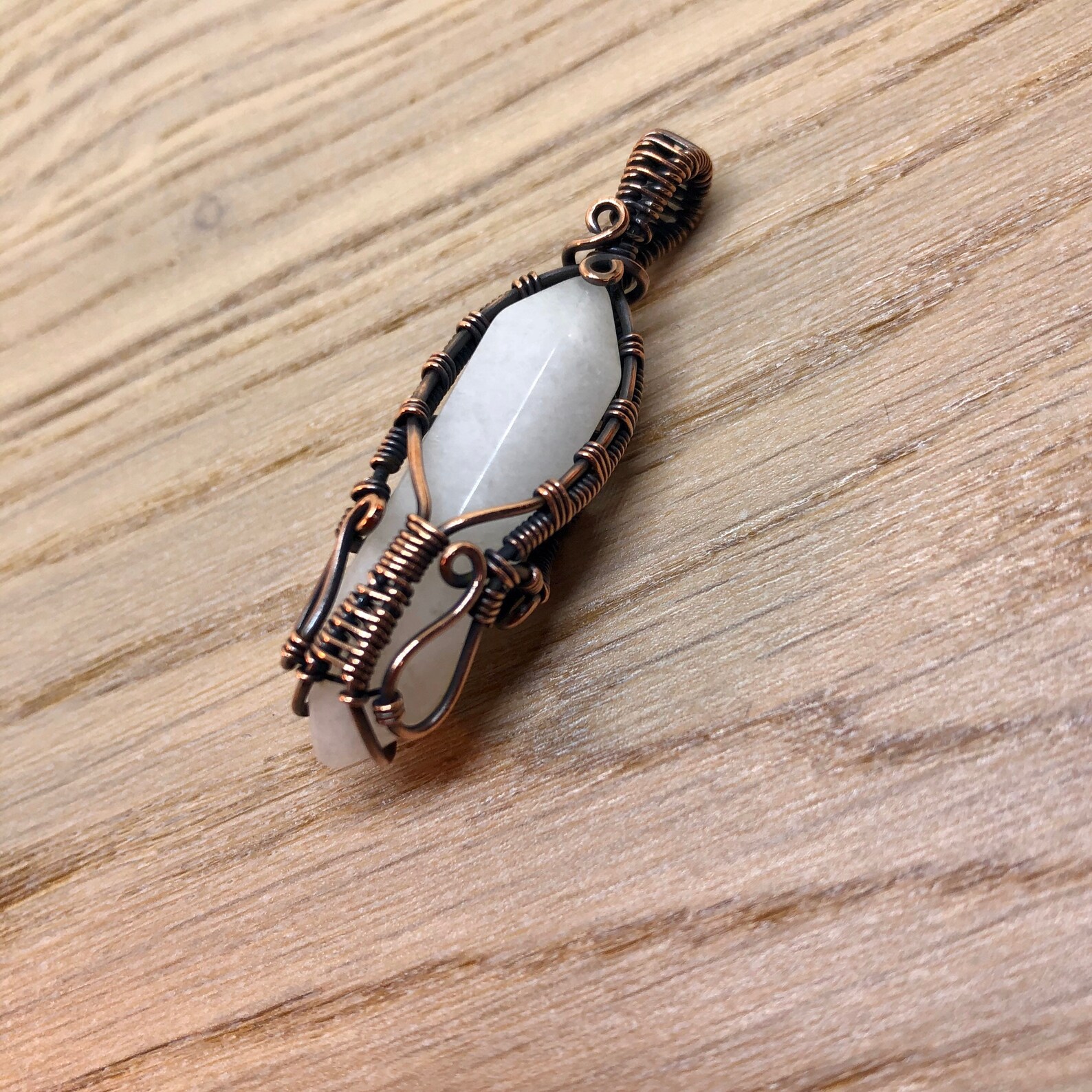 Amulet Faux Selenite Point & Copper Wire Wrapped Pendant - Etsy