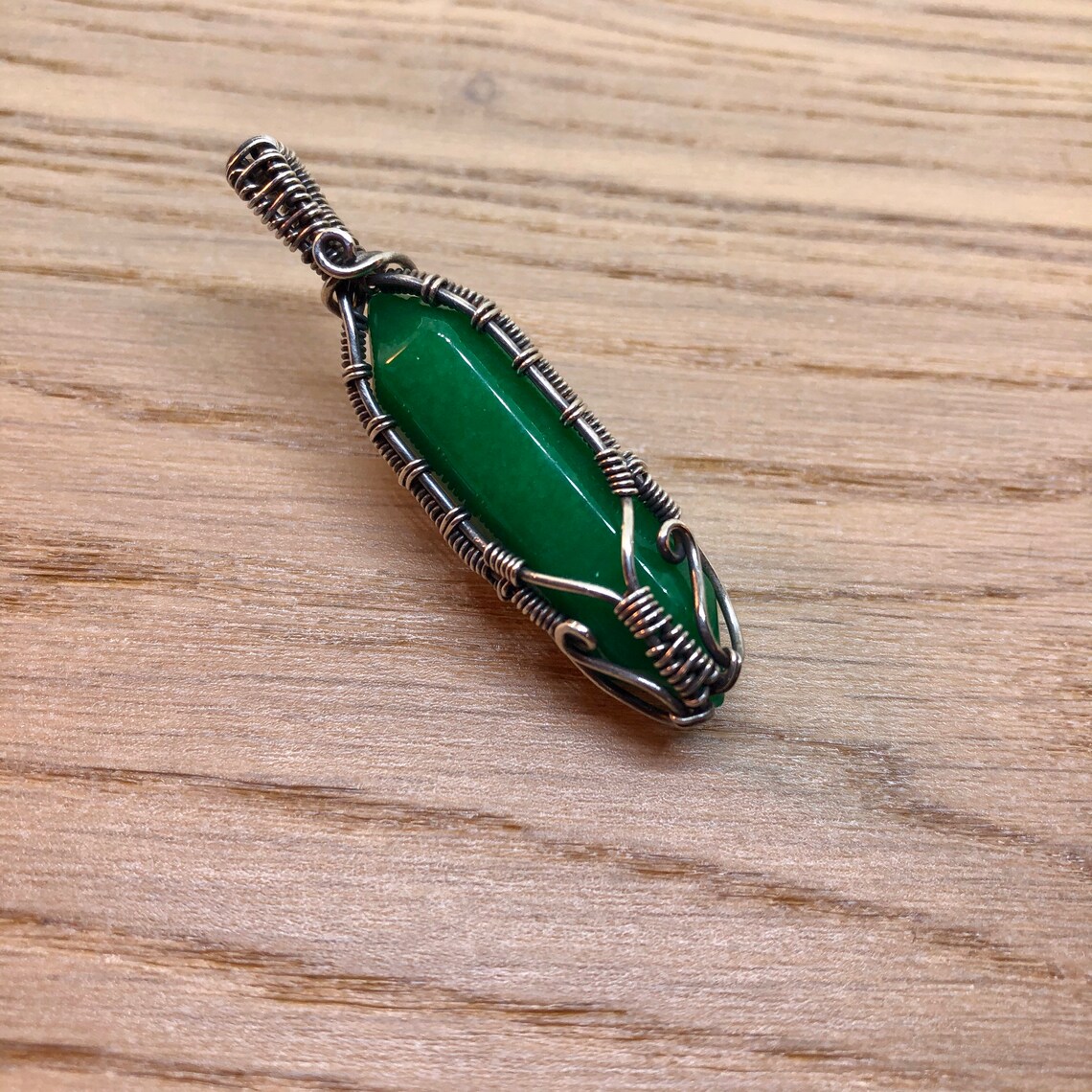 Amulet Green Quartz Point & Silver Wire Wrapped Pendant - Etsy