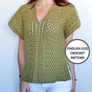 Year Round V Neck Poncho Sweater Crochet Pattern PDF - Etsy