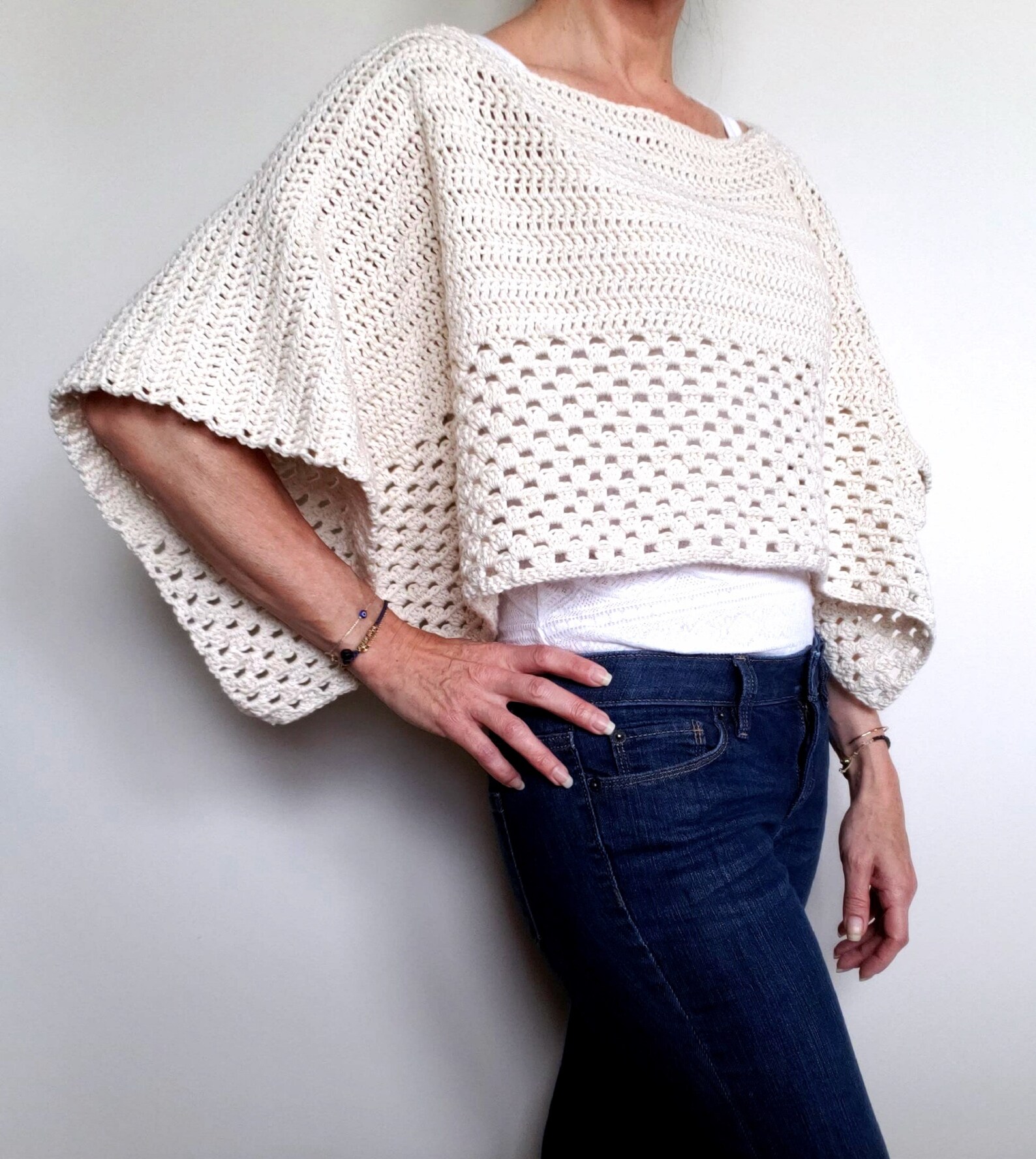 Cotton Spring Poncho Crochet Pattern PDF | Etsy