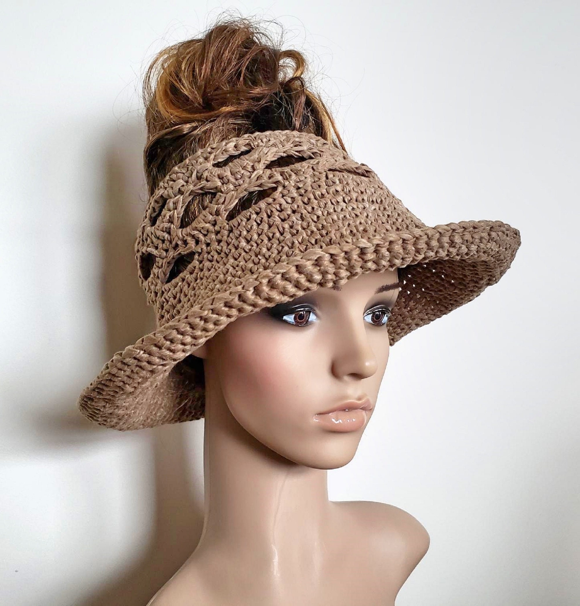 Crownless Sun Hat Crochet Pattern PDF Open Top - Etsy