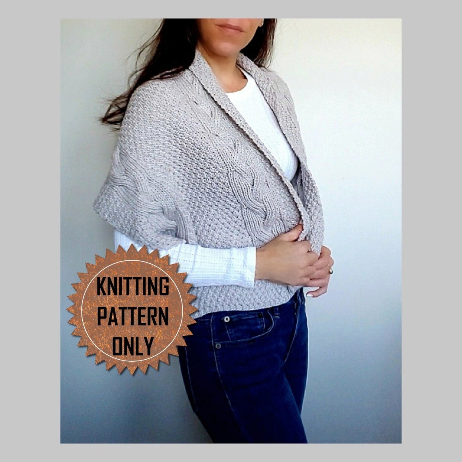 Reversible Cable Knit Shawl PDF Pattern Scarf Pattern Wrap - Etsy