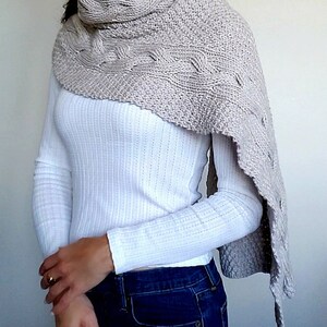 Reversible Cable Knit Shawl PDF Pattern Scarf Pattern Wrap - Etsy