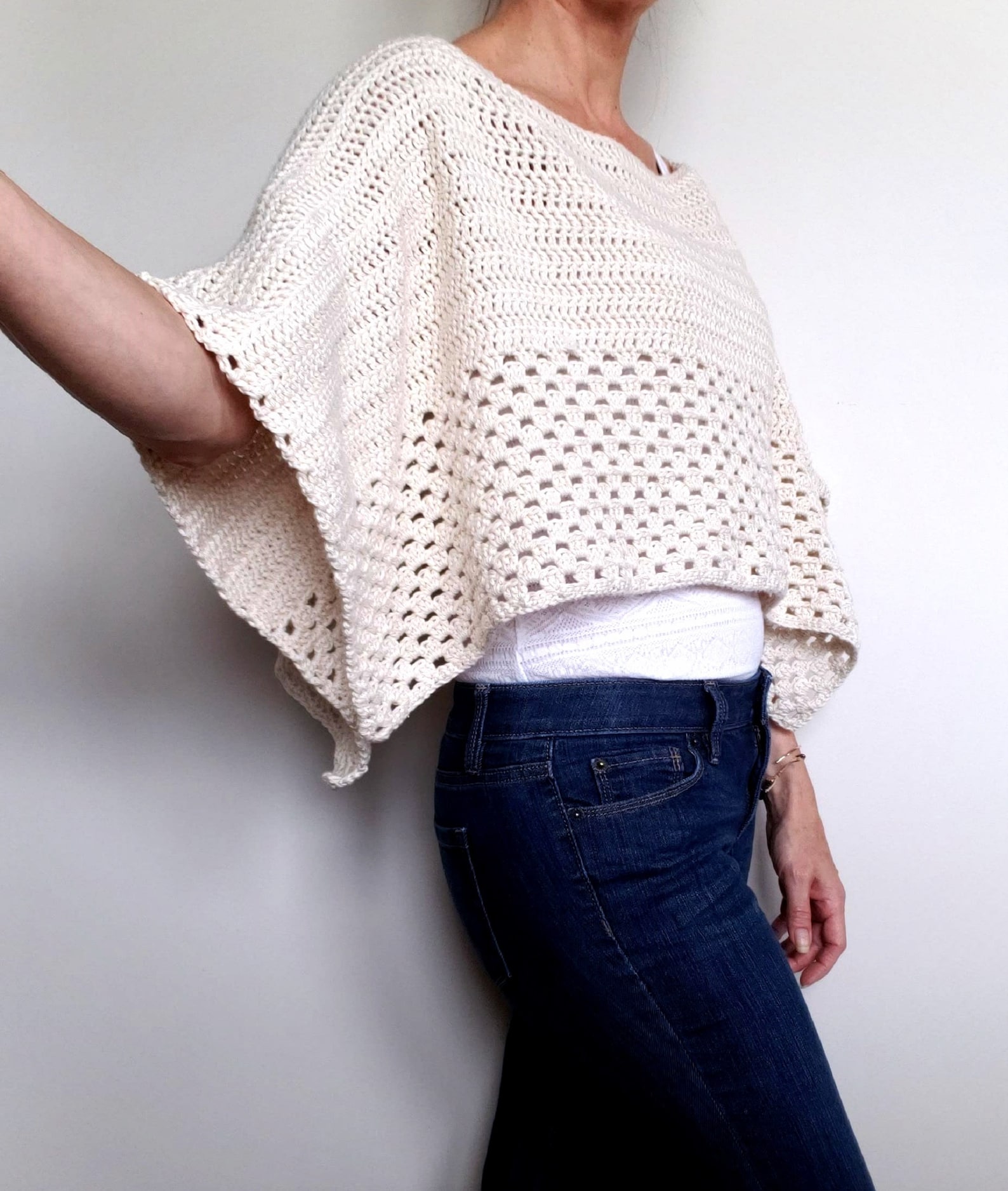 Cotton Spring Poncho Crochet Pattern PDF Easy - Etsy