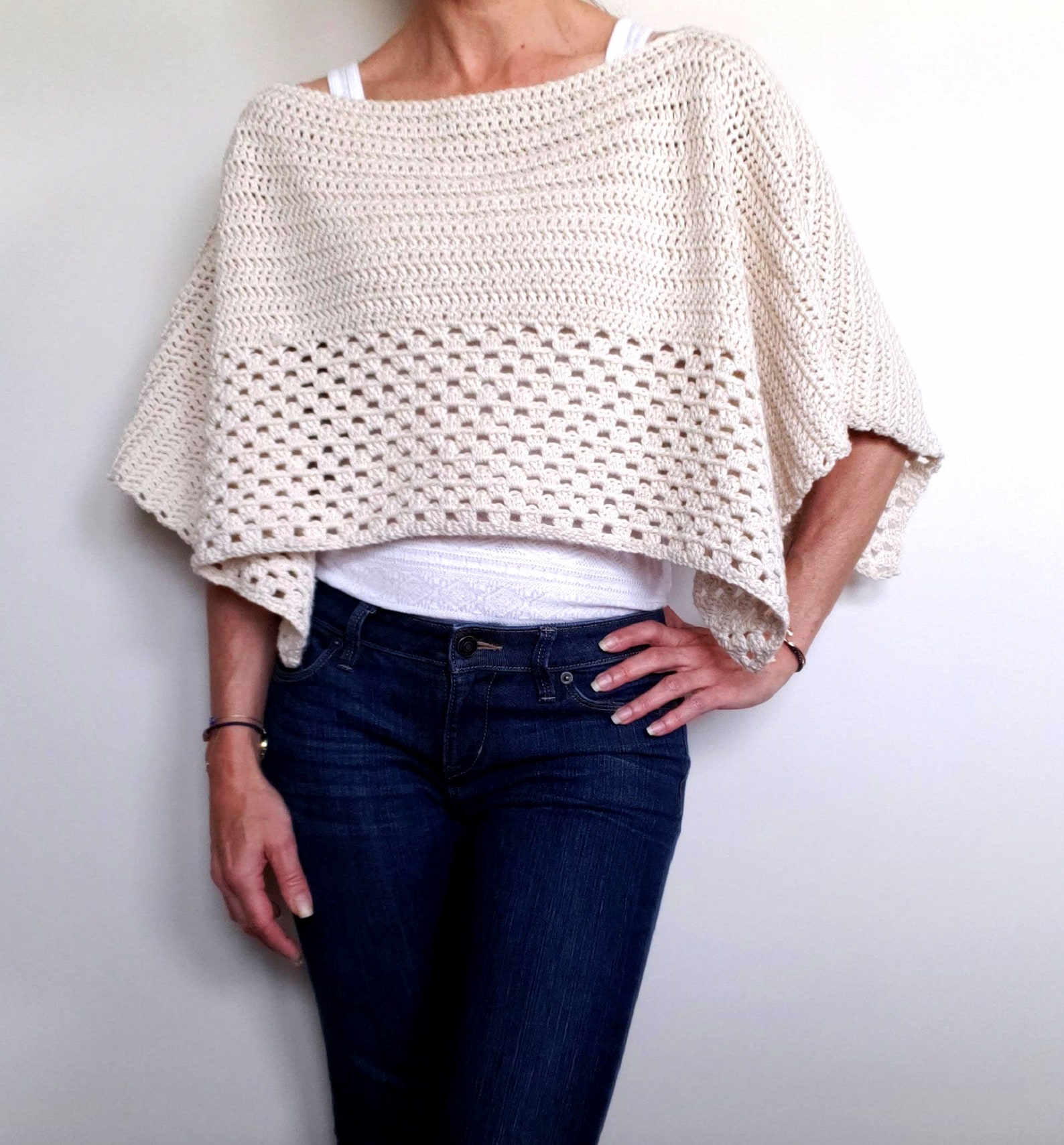 Cotton Spring Poncho Crochet Pattern PDF | Etsy