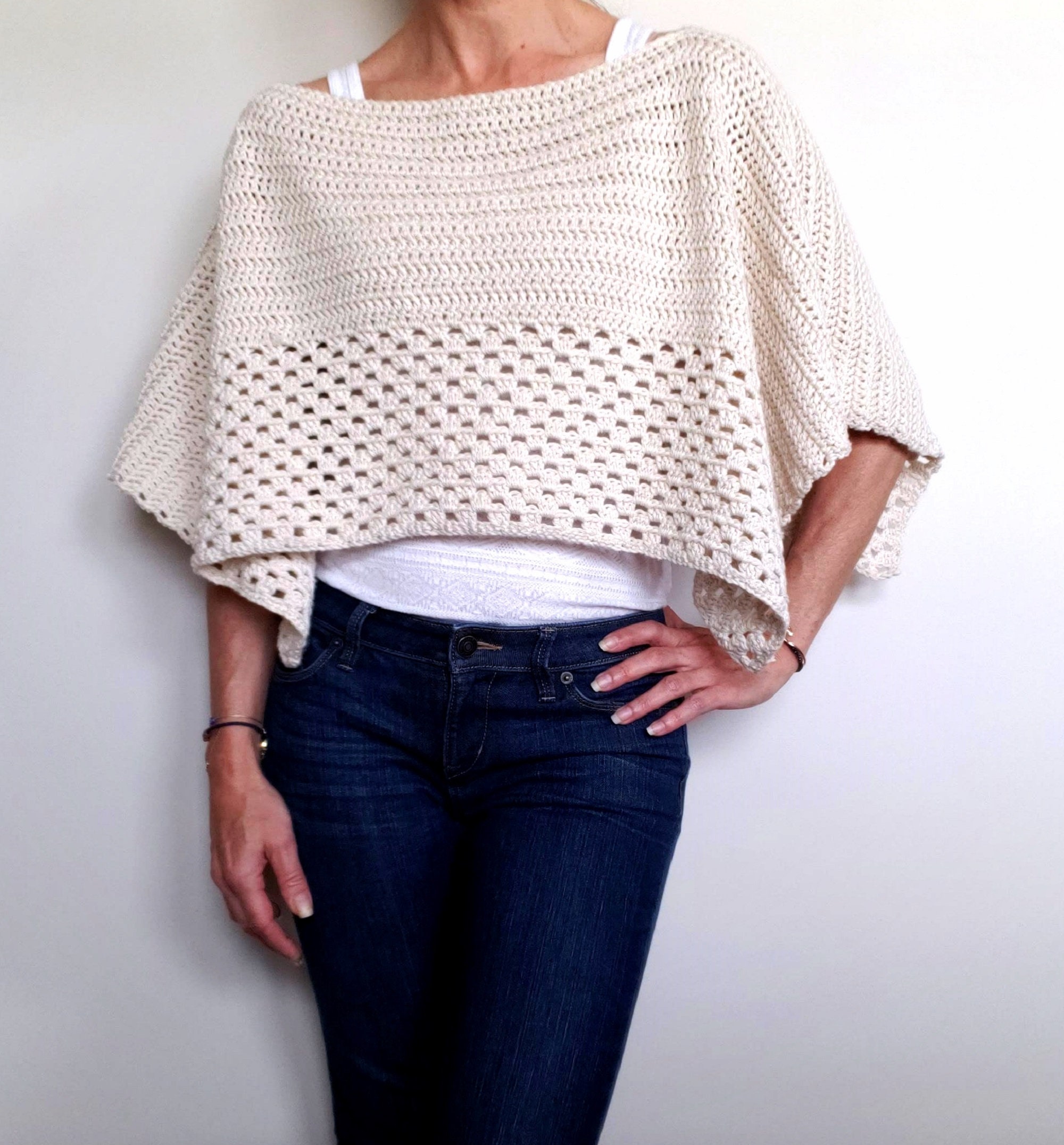 Cotton Spring Poncho Crochet Pattern PDF | Etsy