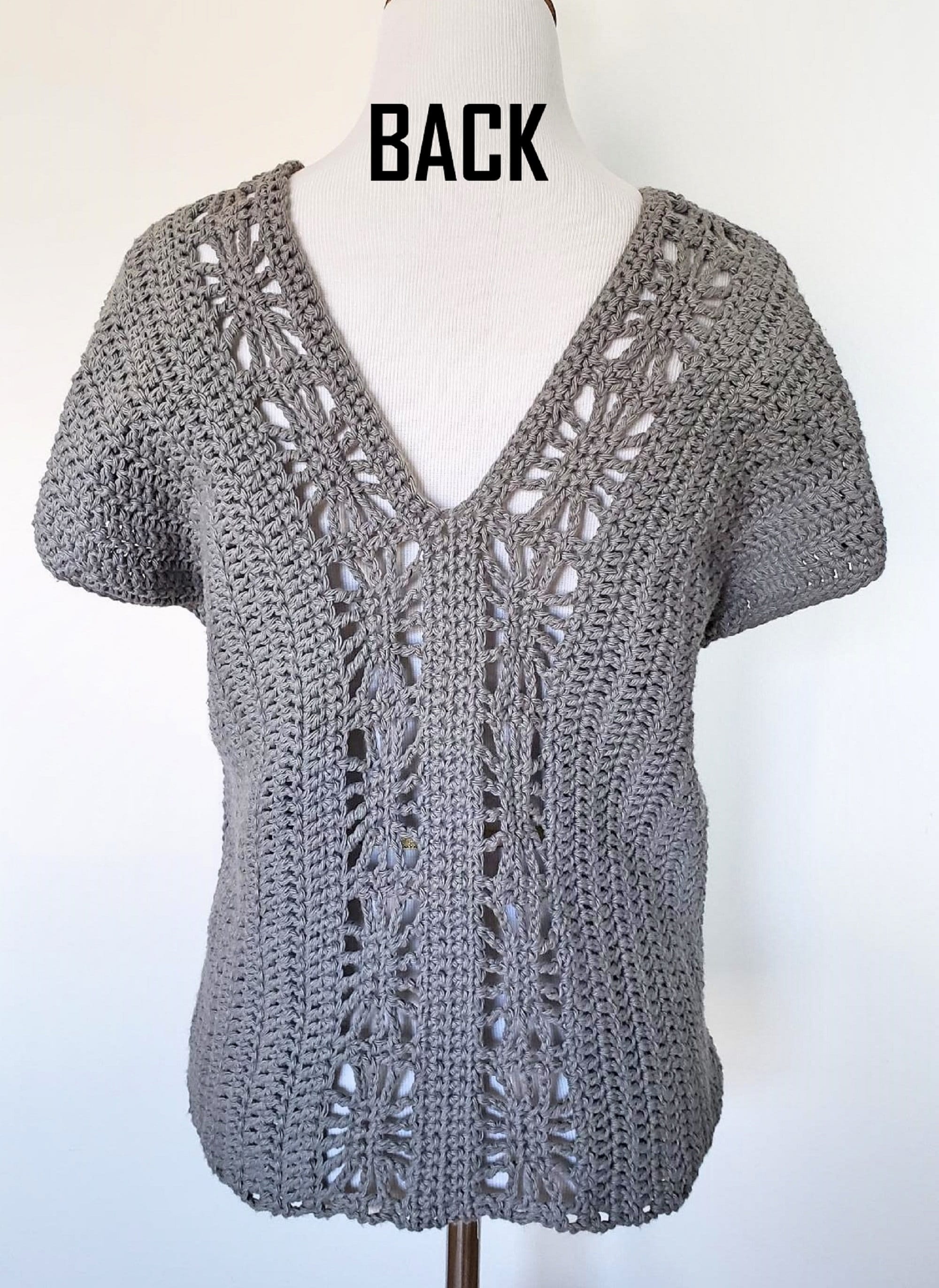 Motif V Neck Top Crochet Pattern PDF - Etsy
