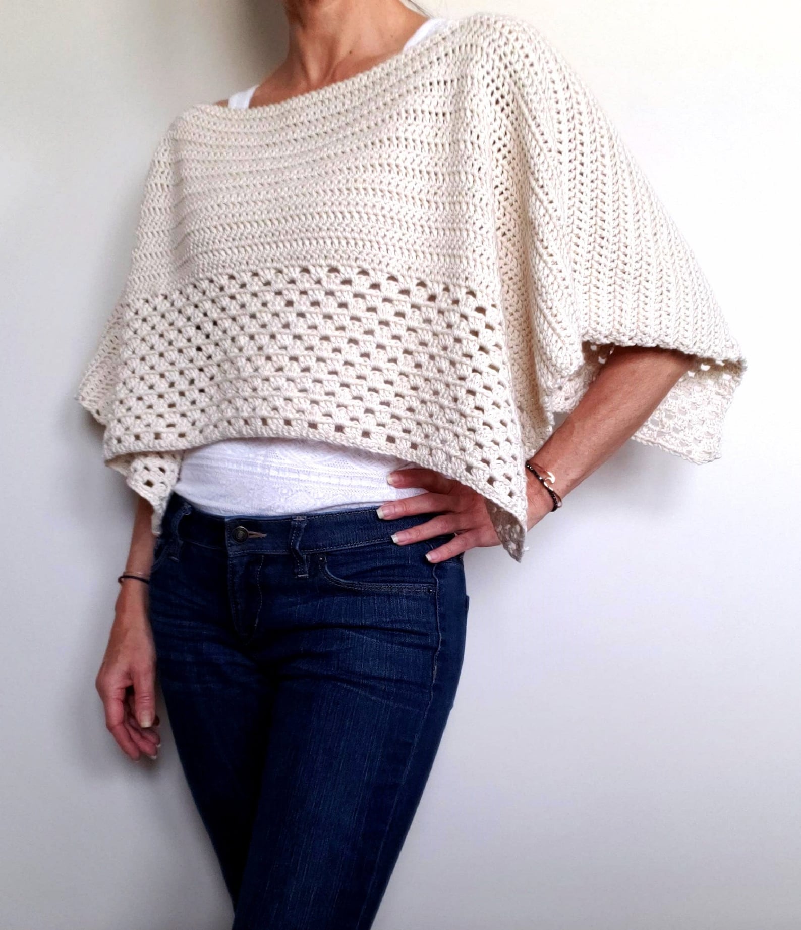Cotton Spring Poncho Crochet Pattern PDF - Etsy