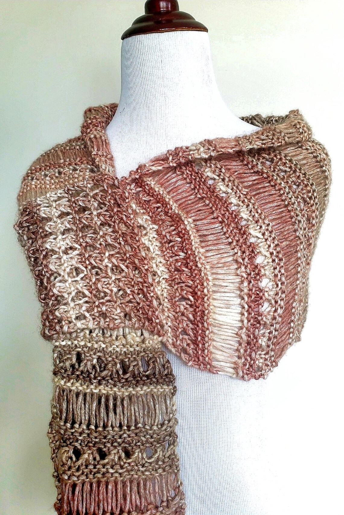 Knitting Pattern Blissful Dropped Stitch Scarf PDF Easy - Etsy