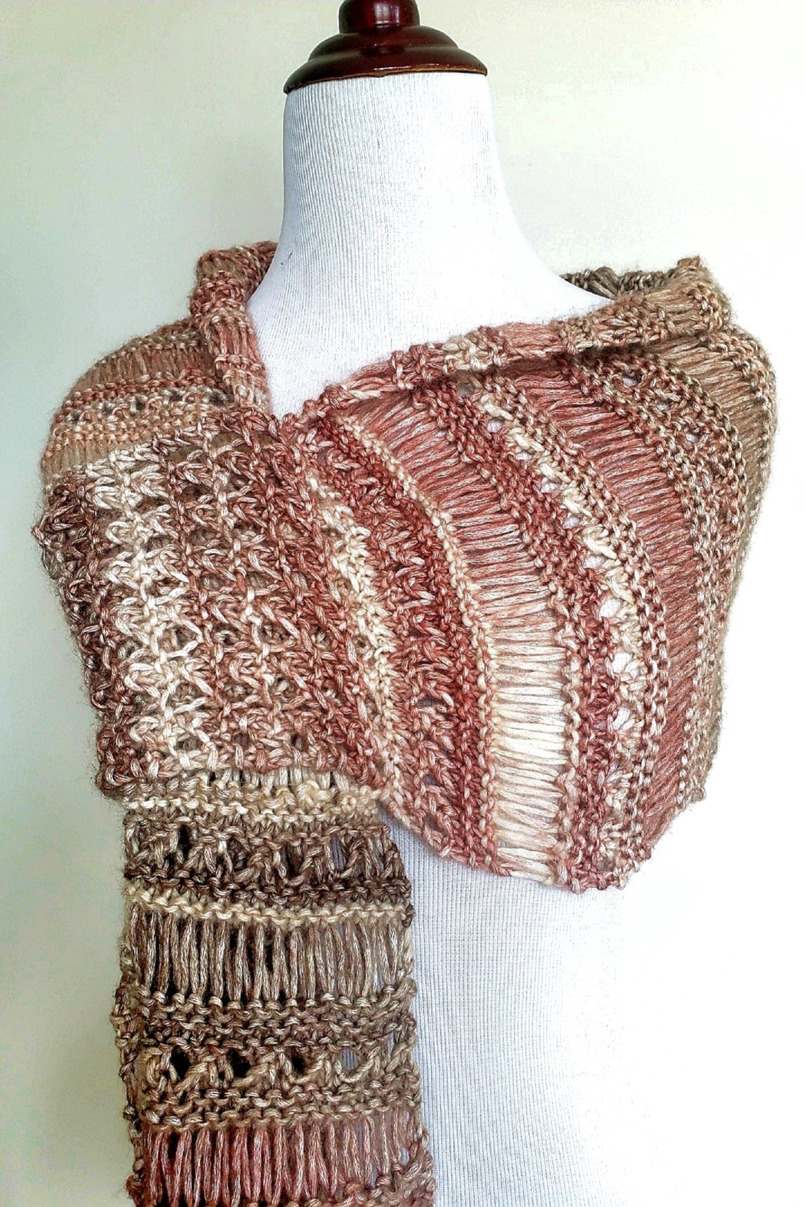Knitting Pattern Blissful Dropped Stitch Scarf PDF Easy - Etsy