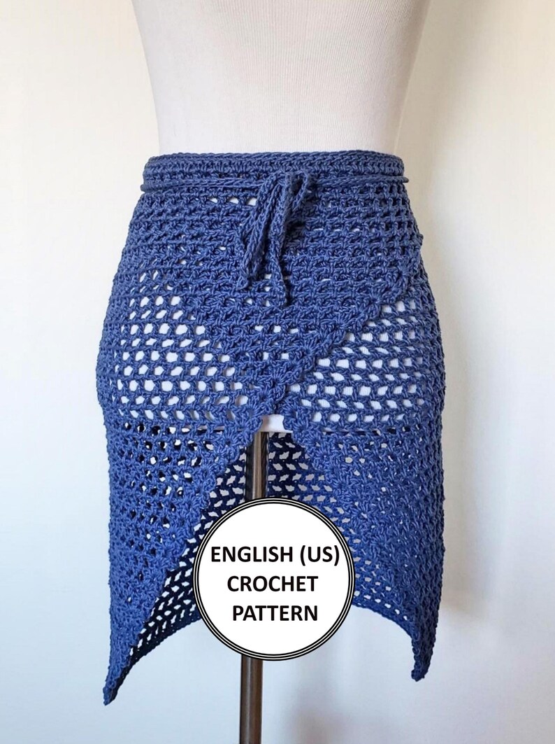 Nautical Mesh Sarong Skirt Crochet Pattern PDF Beach Cover Up - Etsy