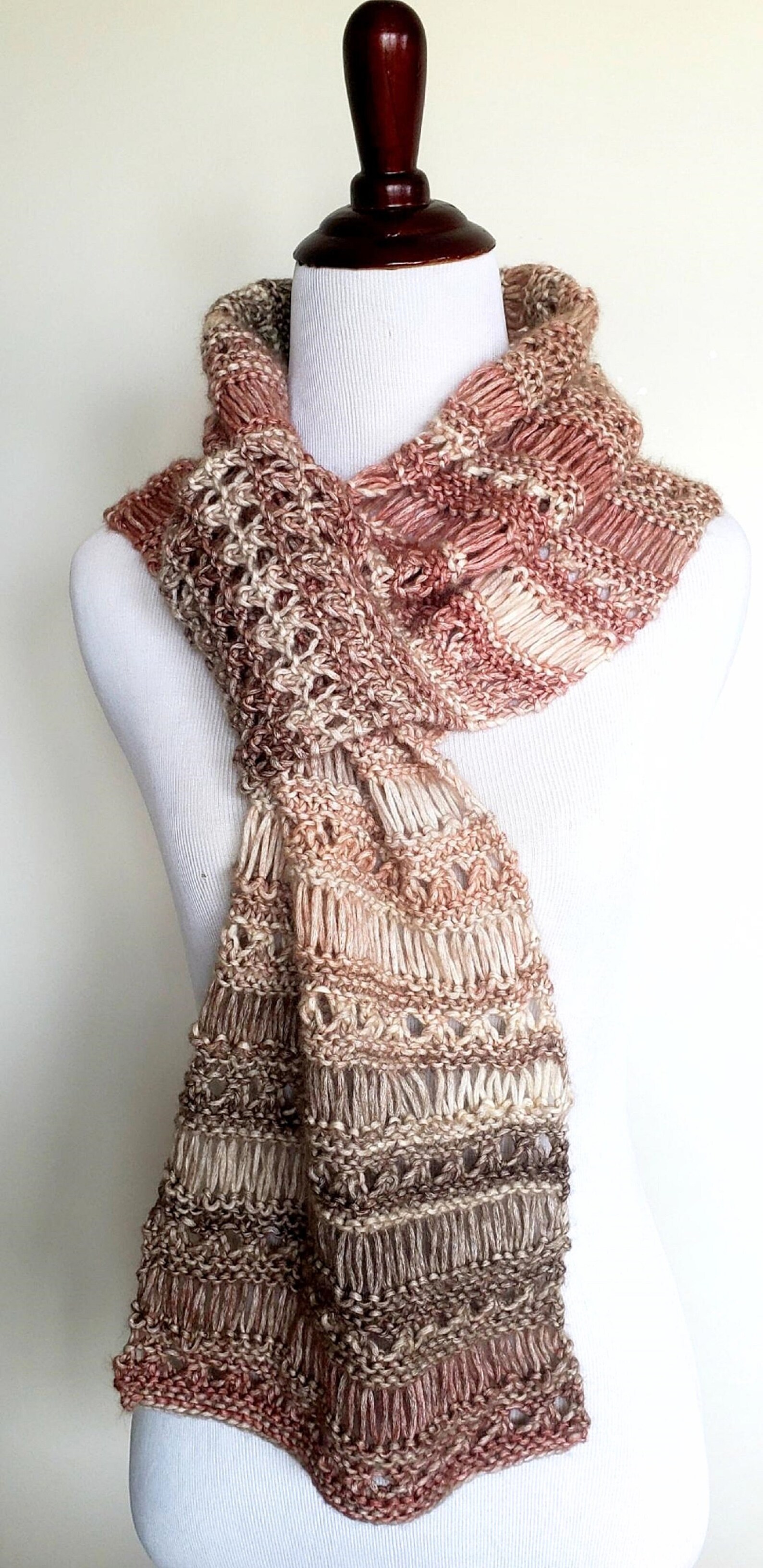 Knitting Pattern Blissful Dropped Stitch Scarf PDF Easy - Etsy
