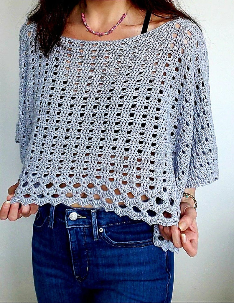 Wispy Summer Poncho Crochet Pattern PDF Easy Top - Etsy
