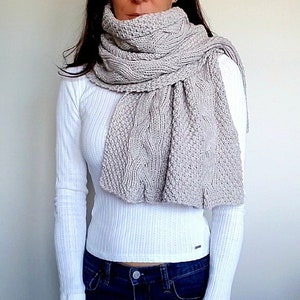 Reversible Cable Knit Shawl PDF Pattern Scarf Pattern Wrap - Etsy