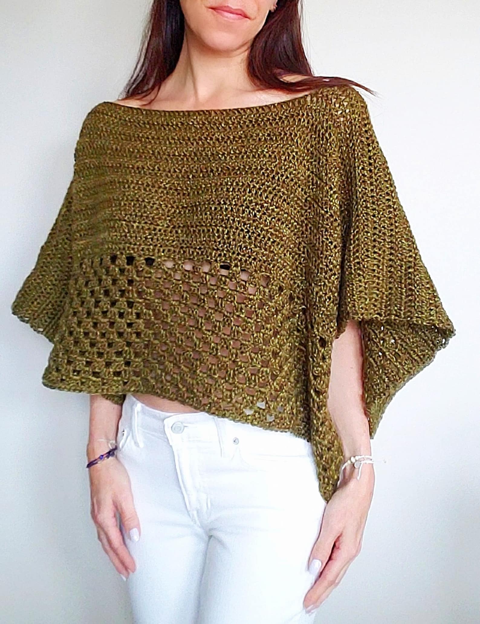 Cotton Spring Poncho Crochet Pattern PDF Easy - Etsy