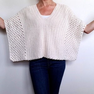 Cotton Spring Poncho Crochet Pattern PDF Easy - Etsy