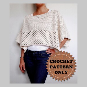 Cotton Spring Poncho Crochet Pattern PDF Easy - Etsy